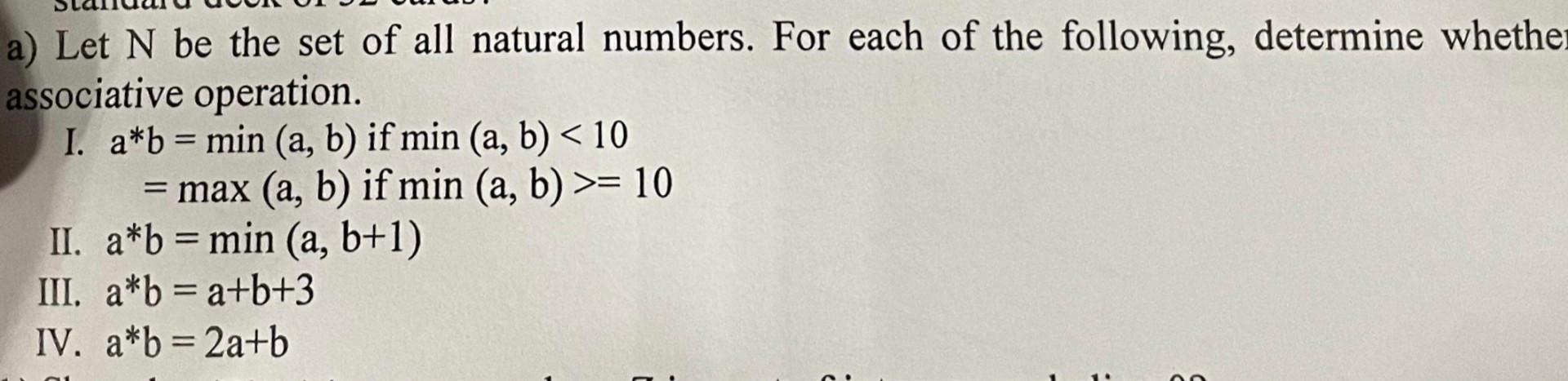 Solved a) ﻿Let N ﻿be the set of all natural numbers. For | Chegg.com