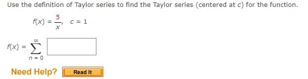 Solved Use the definition of Taylor series to find the | Chegg.com