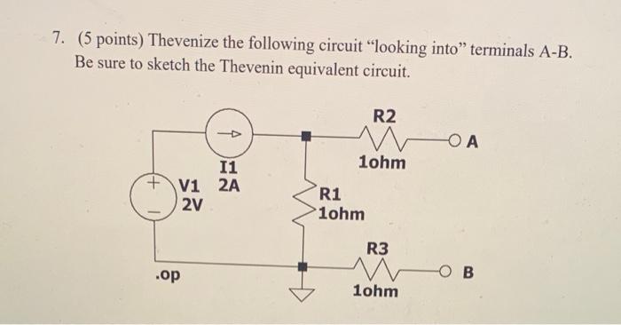 Solved (5 points) Thevenize the following circuit "looking | Chegg.com