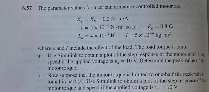 Solved 57 The parameter values for a certain | Chegg.com