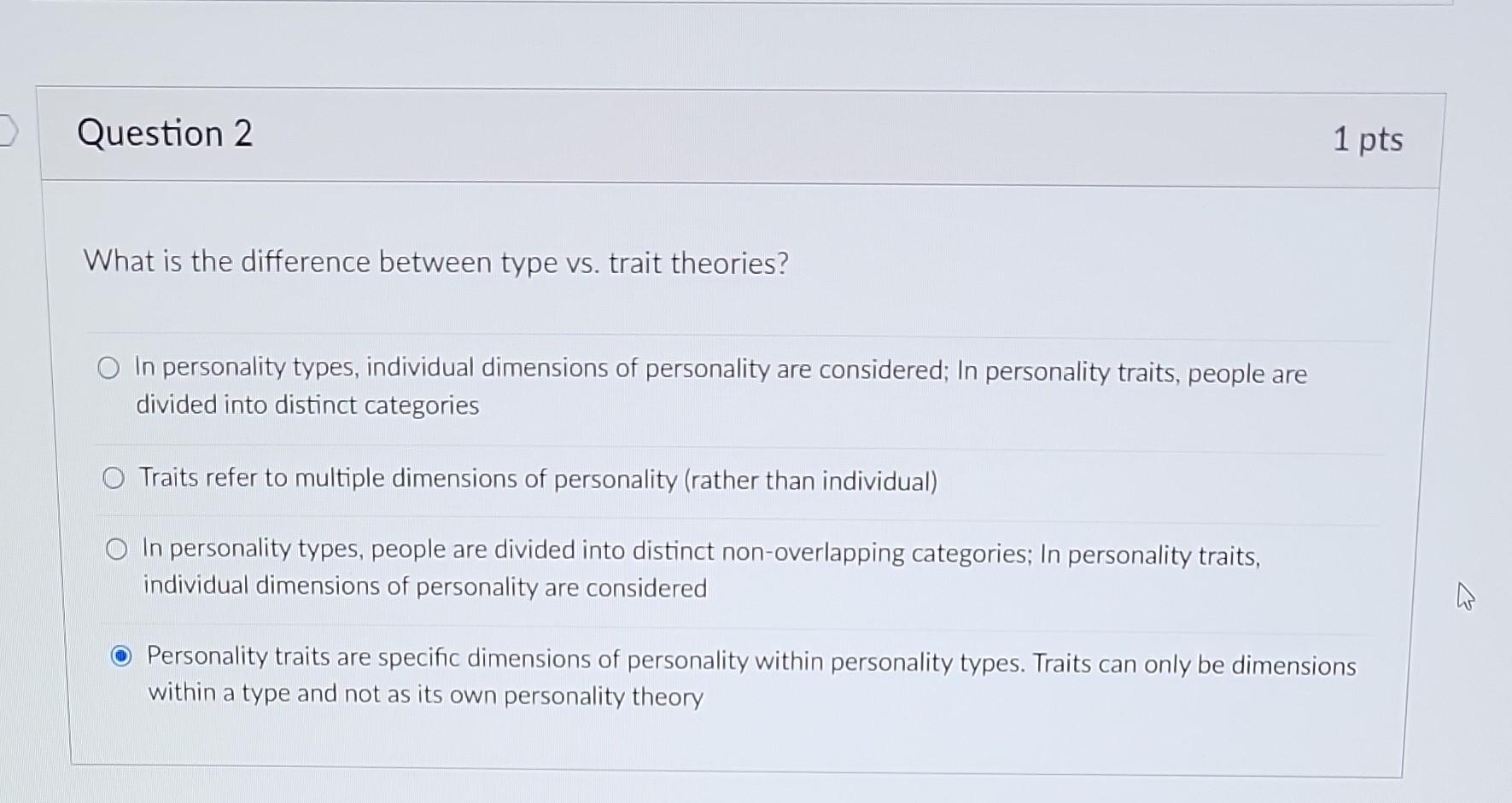 Solved What is the difference between type vs. trait | Chegg.com