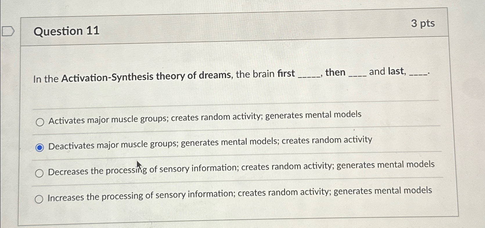 Solved Question 113 ﻿ptsIn the Activation-Synthesis theory | Chegg.com