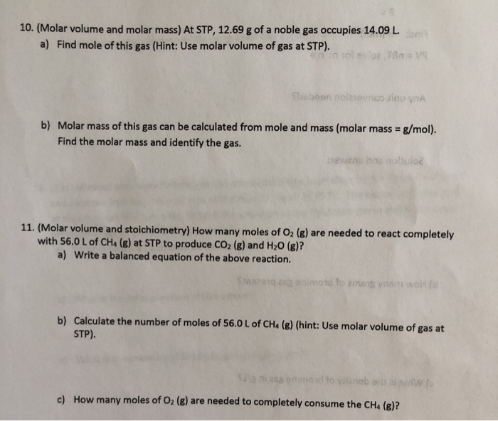 Solved (Molar volume and molar mass) At STP, 12.69 g of a | Chegg.com