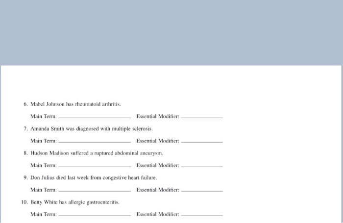 Solved Part IV: Determining the Main Term and Essential | Chegg.com