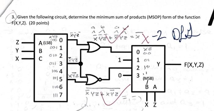 Solved 3. Given the following circuit, determine the minimum | Chegg.com
