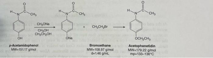 Solved NaOAc,HCl(aq) Acetophenetidin MW =179.22 g/mol | Chegg.com