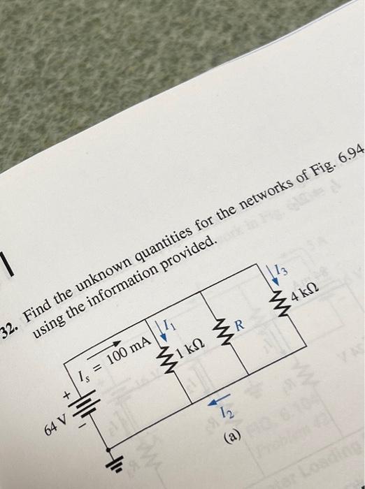 Solved 32. Find the unknown quantities for the networks of | Chegg.com