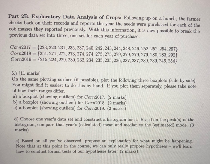 Solved Part 2B. Exploratory Data Analysis of Crops: | Chegg.com