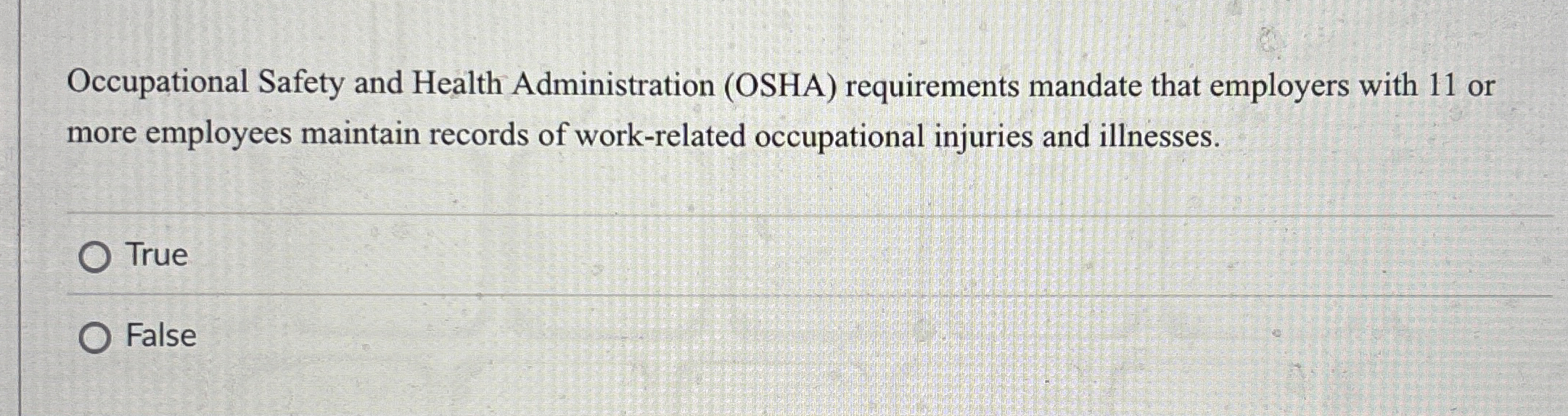 Solved Occupational Safety and Health Administration (OSHA) | Chegg.com