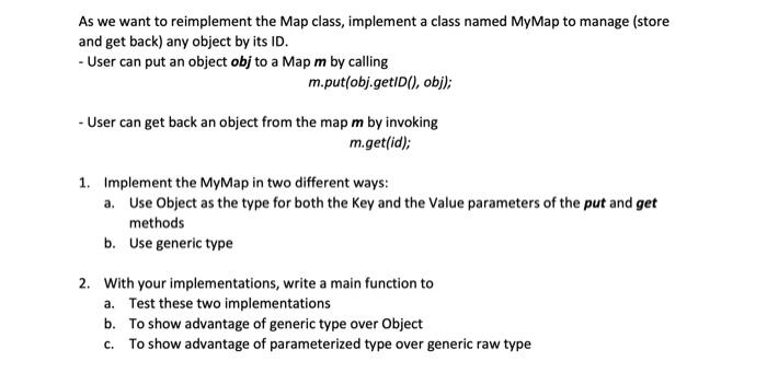 Solved As We Want To Reimplement The Map Class Implement A 