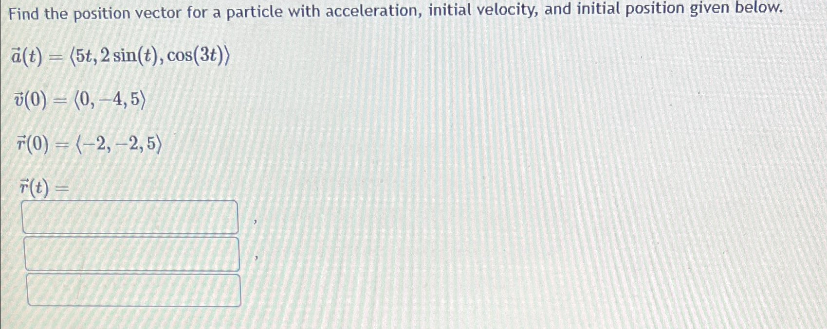 Solved Find the position vector for a particle with | Chegg.com