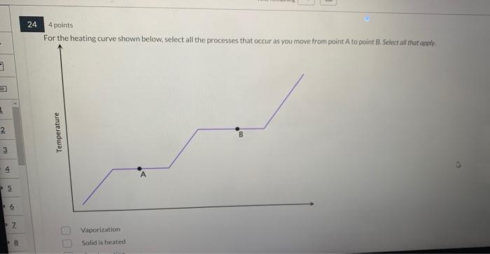 Solved 4points For the heating curve shown below. select all | Chegg.com