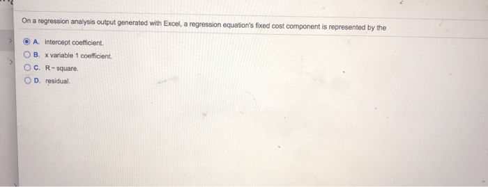 Solved On A Regression Analysis Output Generated With Excel 3595