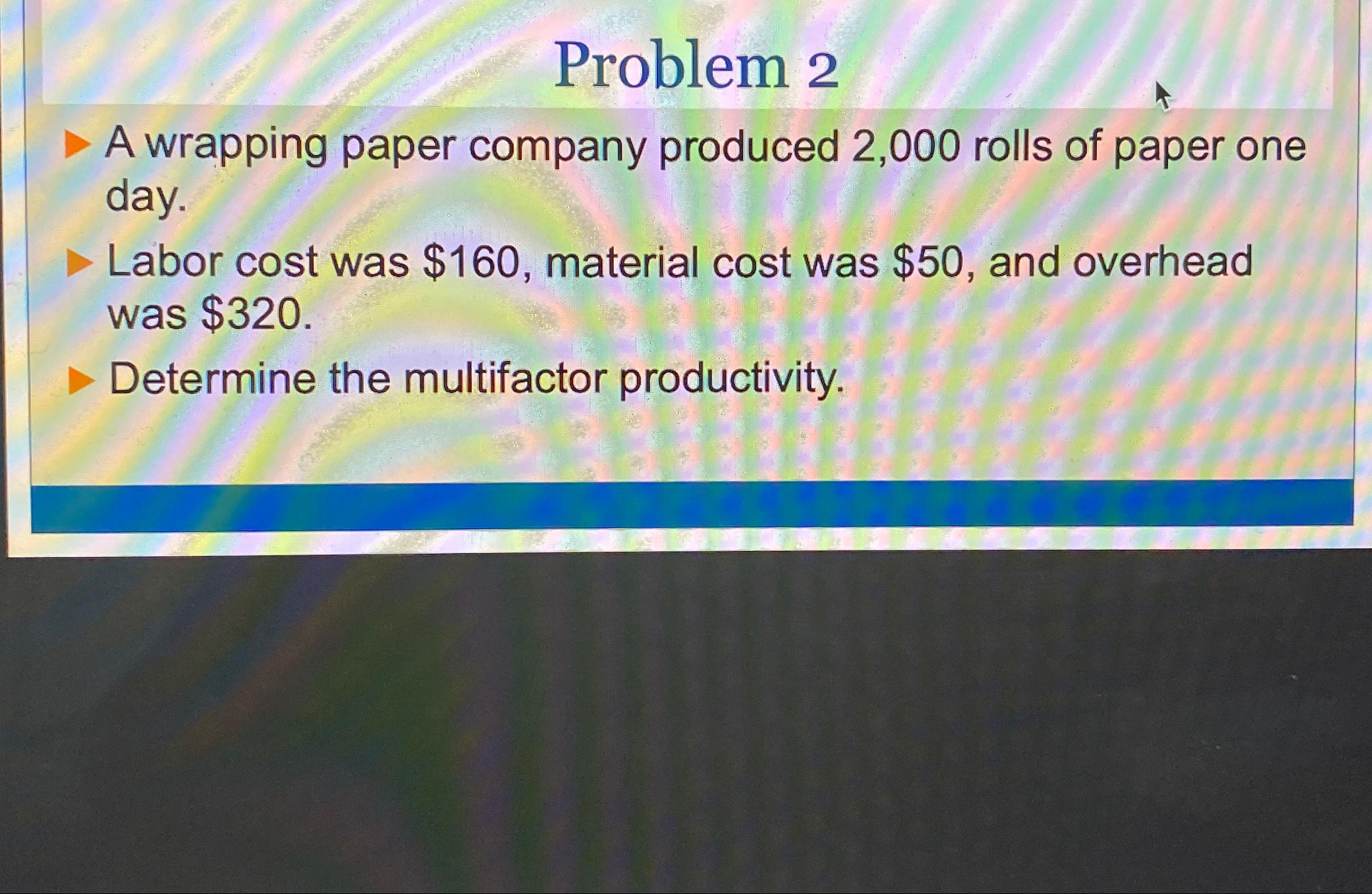 Solved Problem 2A wrapping paper company produced 2,000 | Chegg.com