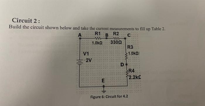 Solved Circuit 2: Build the circuit shown below and take the | Chegg.com