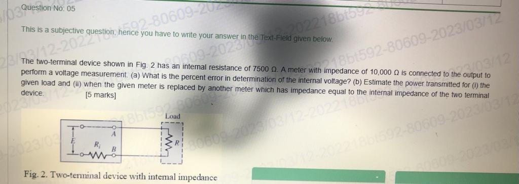 Solved The two-terminal device shown in Fig. 2 has an | Chegg.com