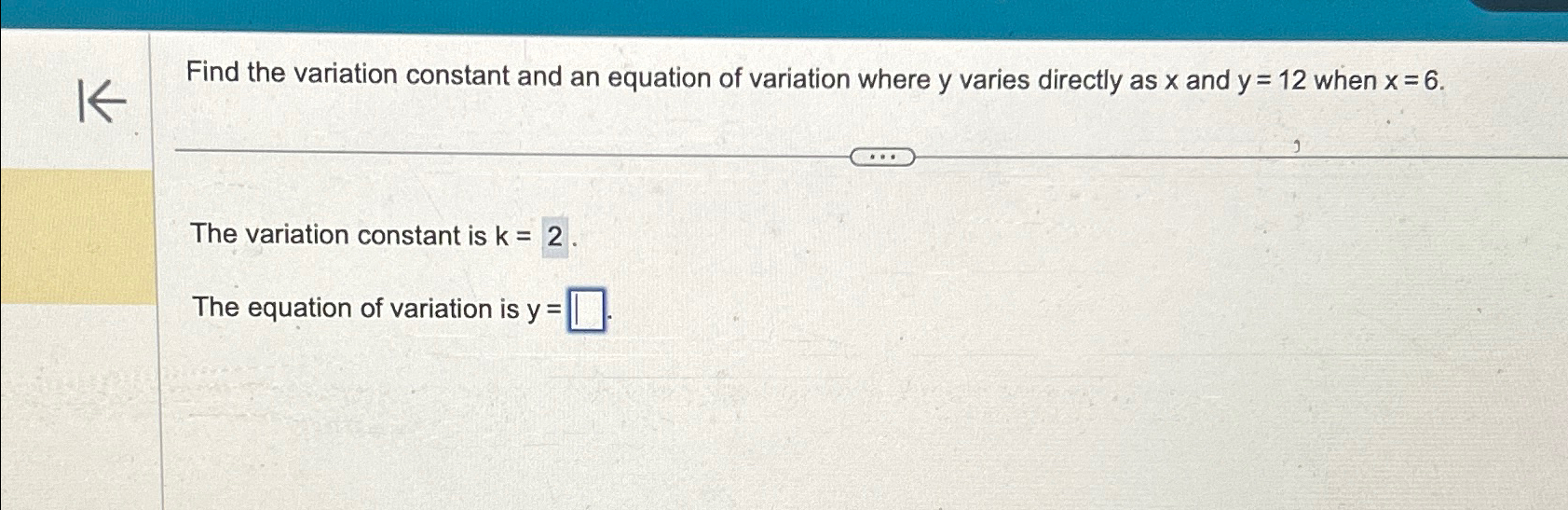 Solved Find the variation constant and an equation of | Chegg.com
