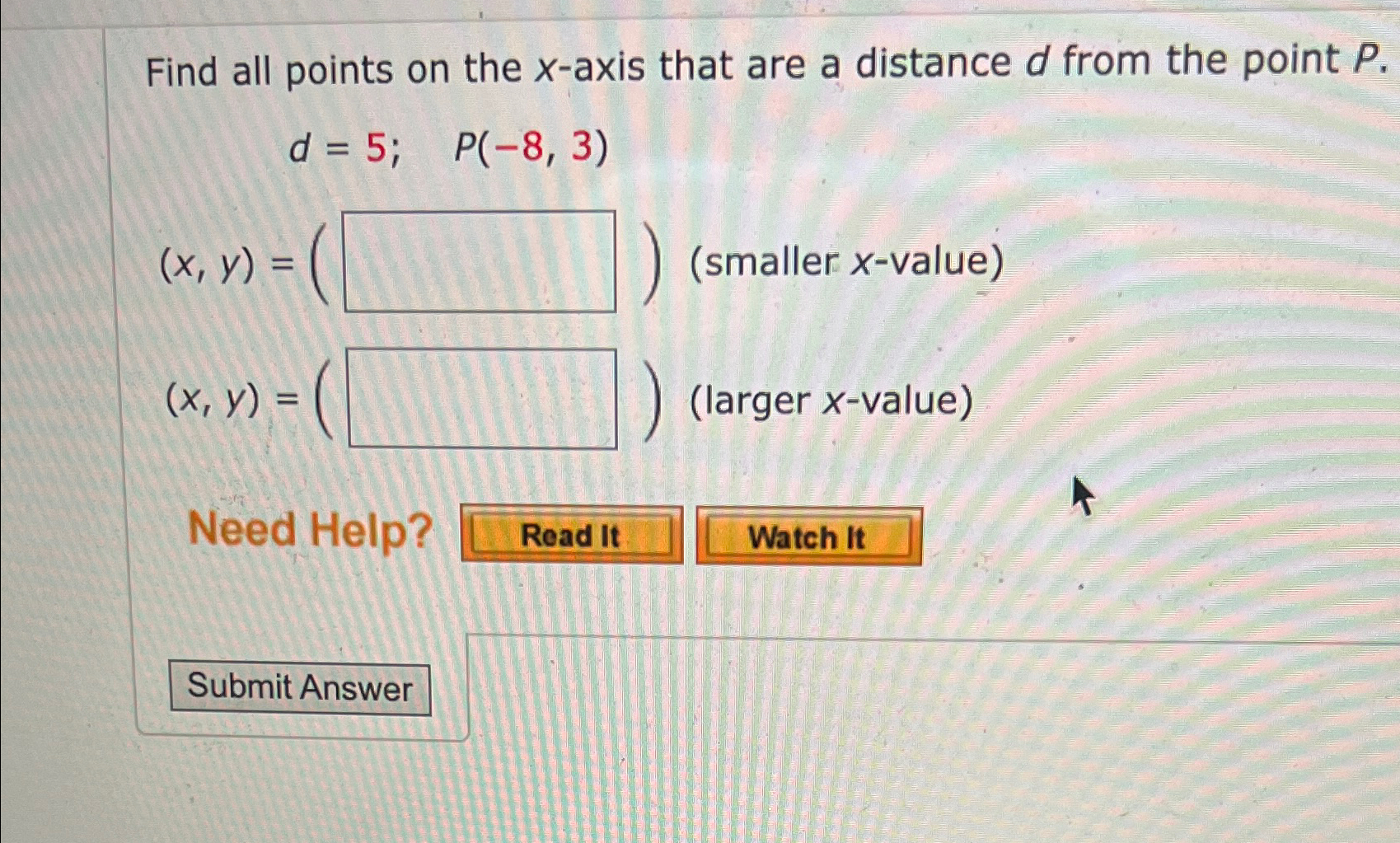 Solved Find all points on the x-axis that are a distance d | Chegg.com