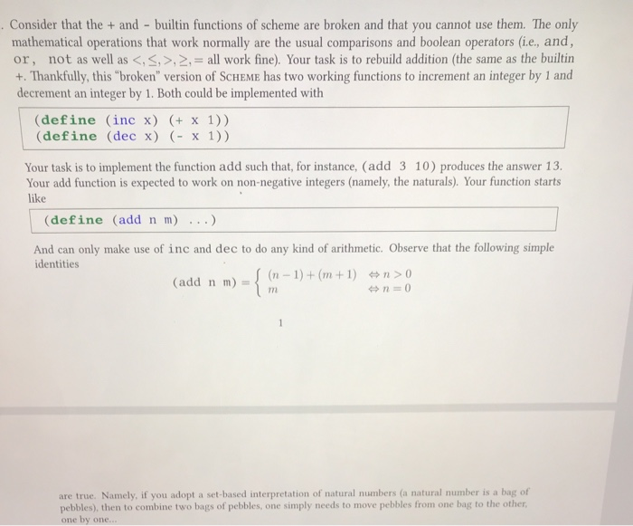 Solved . Consider that the + and builtin functions of scheme | Chegg.com