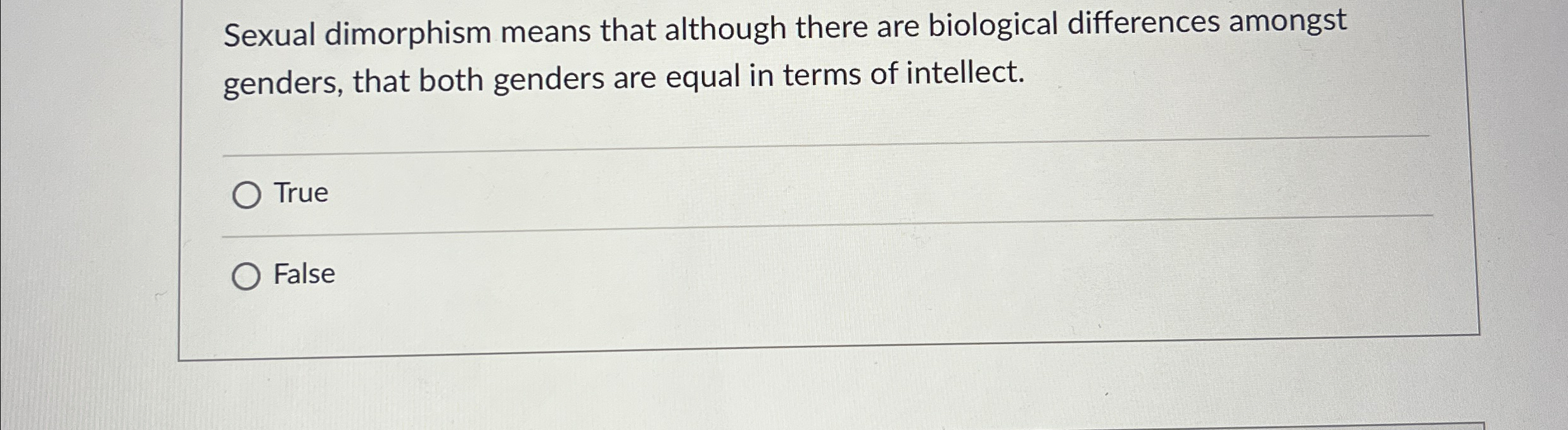Solved Sexual dimorphism means that although there are | Chegg.com