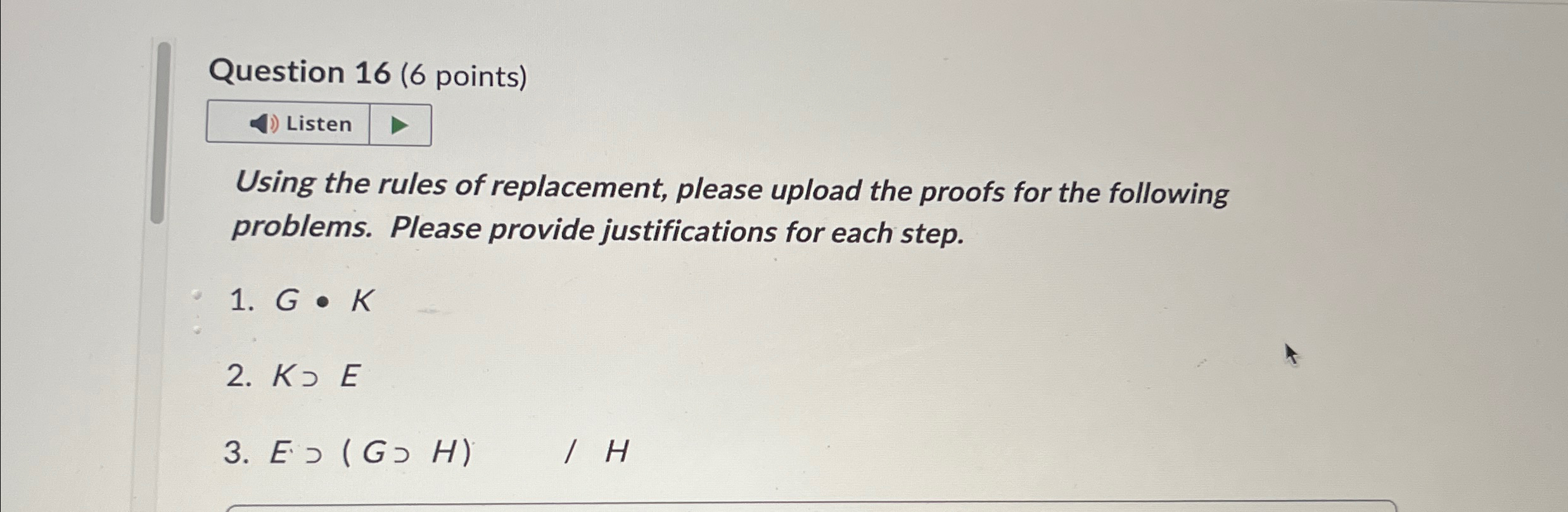 Solved Question 16 (6 ﻿points)Using the rules of | Chegg.com