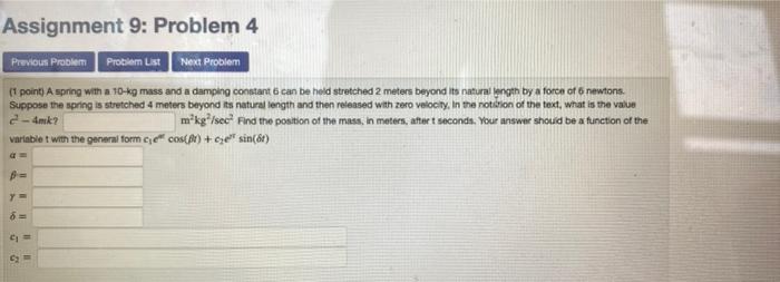 Solved Assignment 9 Problem 4 Previous Problem Problem List 9057