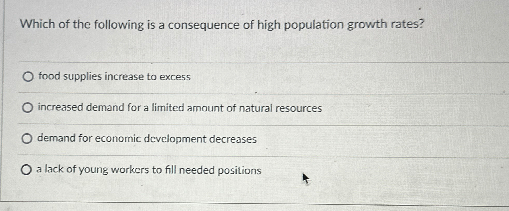 Solved Which of the following is a consequence of high | Chegg.com