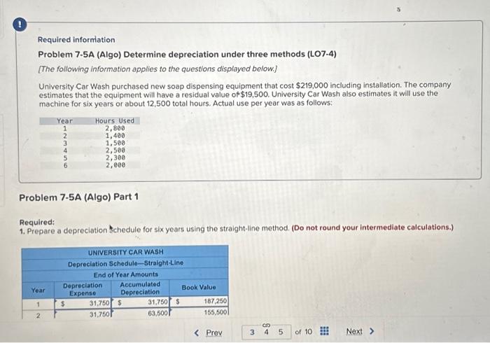 Solved Required information Problem 7-5A (Algo) Determine | Chegg.com
