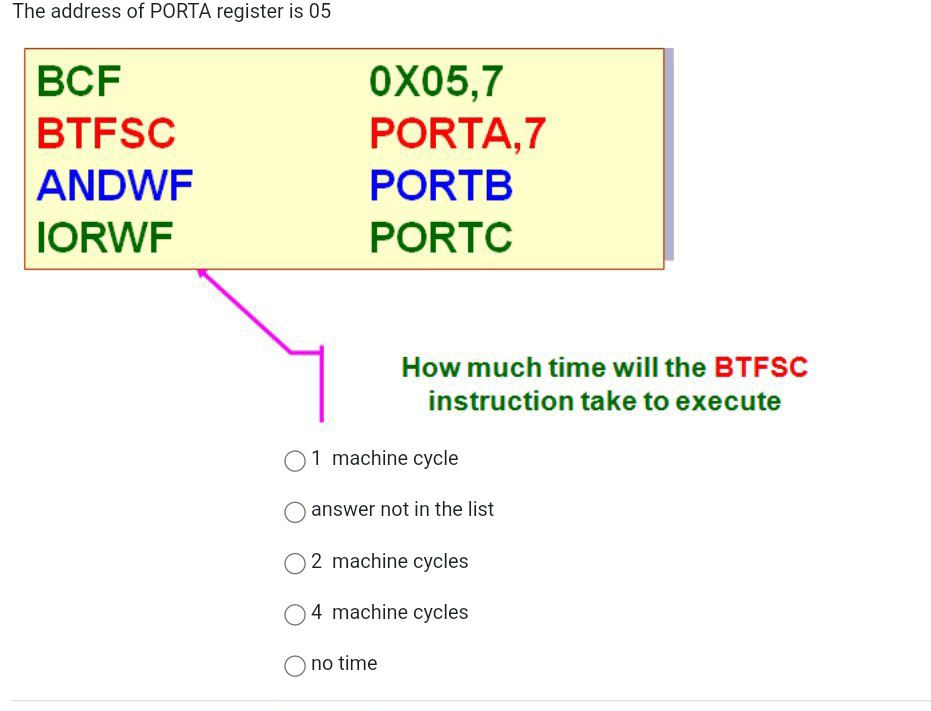 Solved The address of PORTA register is 05BCF0X05,7BTFSC | Chegg.com