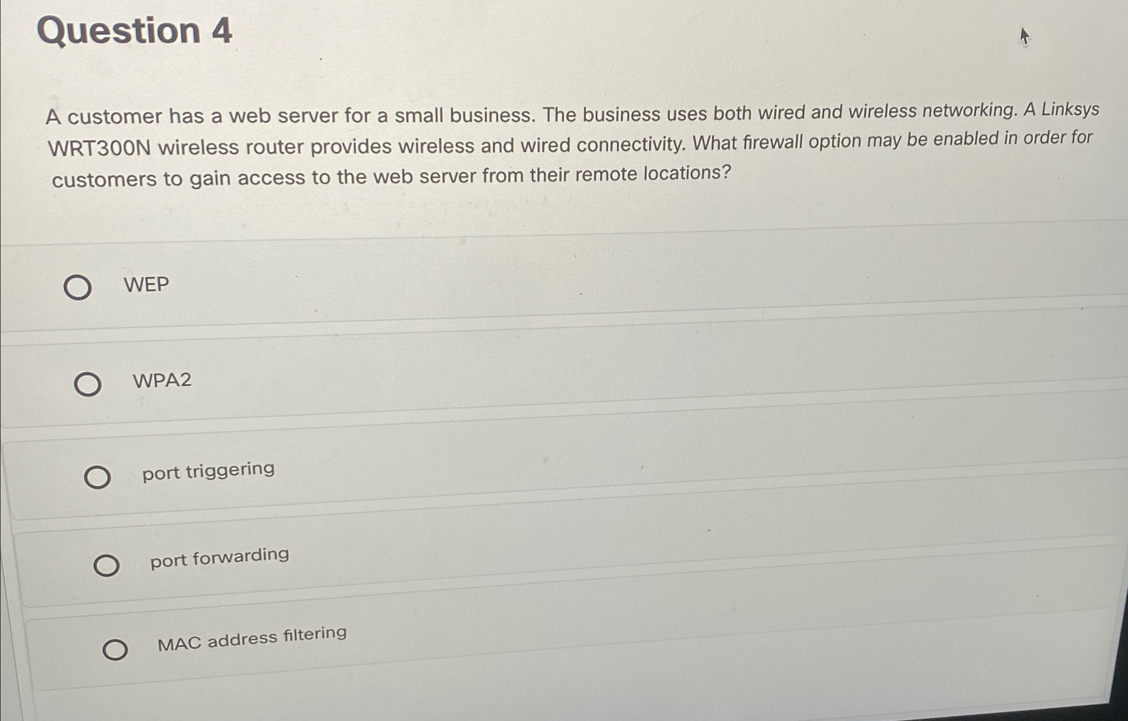 Solved Question 4A customer has a web server for a small | Chegg.com