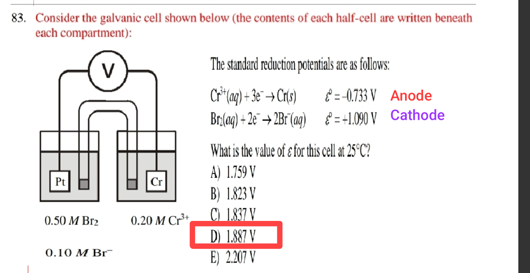 Solved Consider the galvanic cell shown below (the contents | Chegg.com