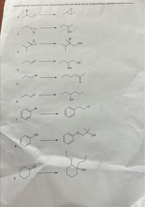 Solved Determine the reactants in the correct order that | Chegg.com