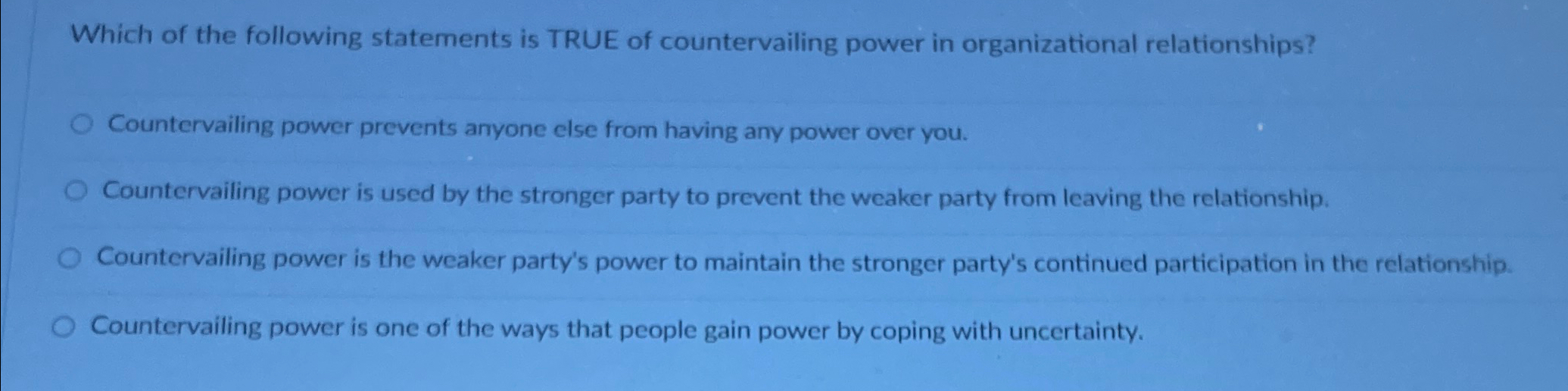 Solved Which of the following statements is TRUE of | Chegg.com