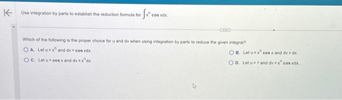 Solved Use integration by parts to establish the roduction | Chegg.com