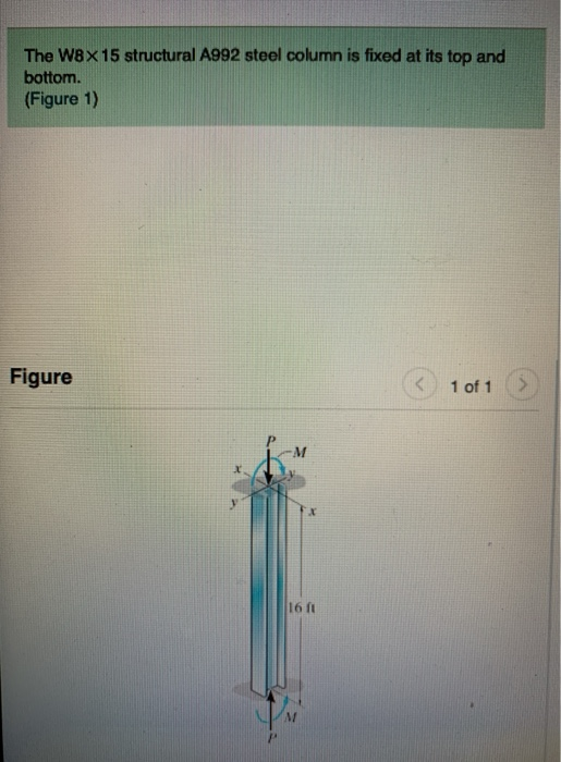 Solved The W8 X 15 wide-flange A-36 steel column is assumed | Chegg.com