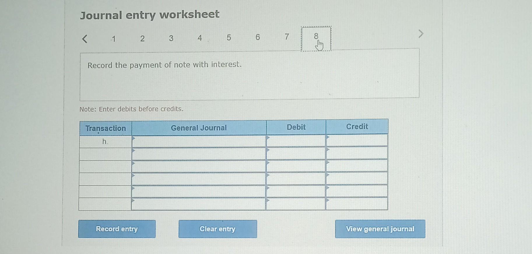 Solved Journal entry worksheet 6 7 Record the borrowing of | Chegg.com