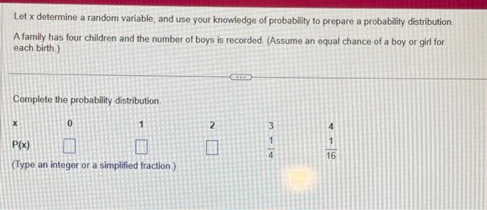 Solved Let x determine a random variable, and use your | Chegg.com