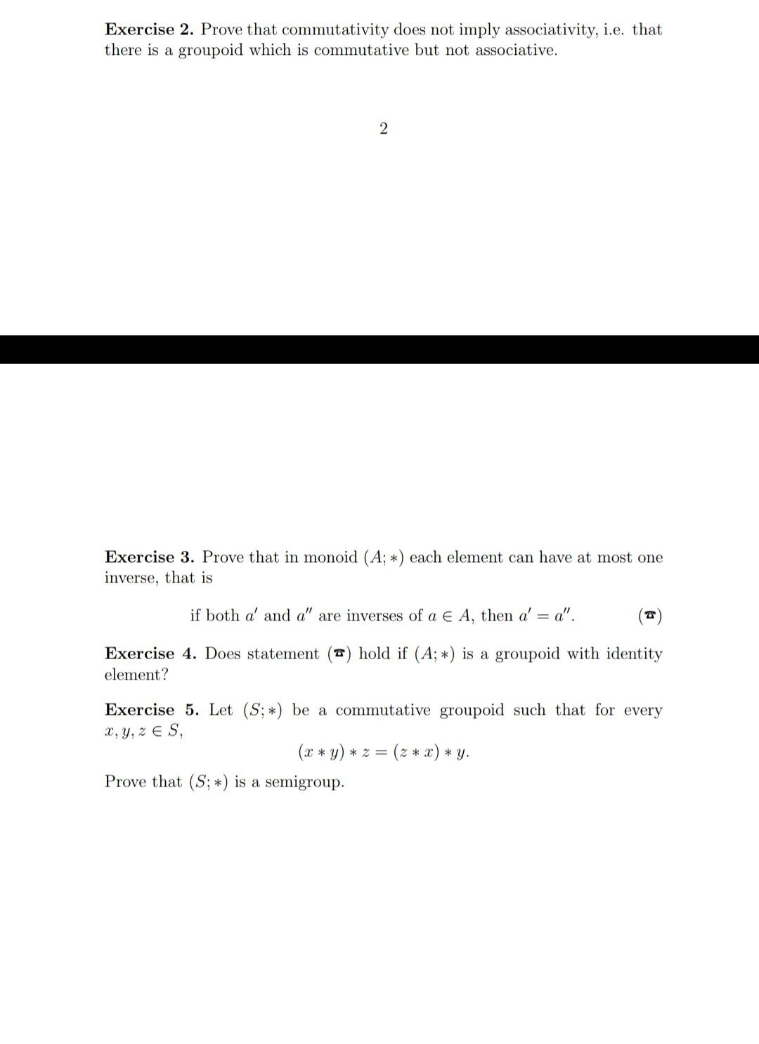 Solved Exercise 2. Prove that commutativity does not imply | Chegg.com