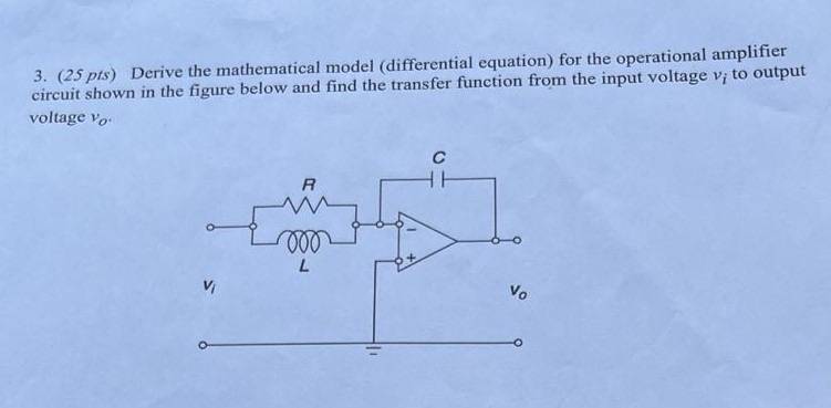 Solved (25 ﻿pts) ﻿Derive the mathematical model | Chegg.com
