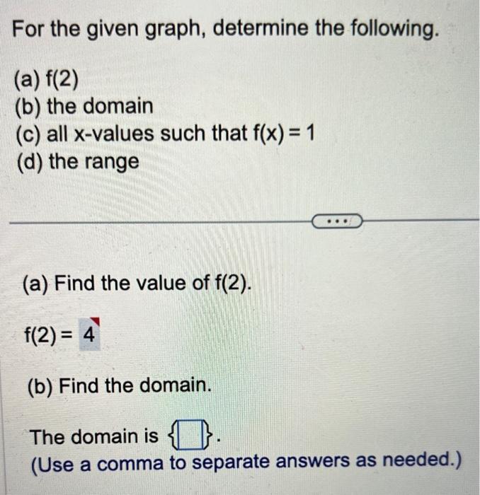 For The Given Graph Determine The Following A 