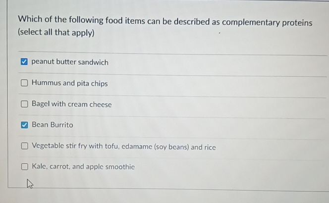 Solved Which of the following food items can be described as | Chegg.com