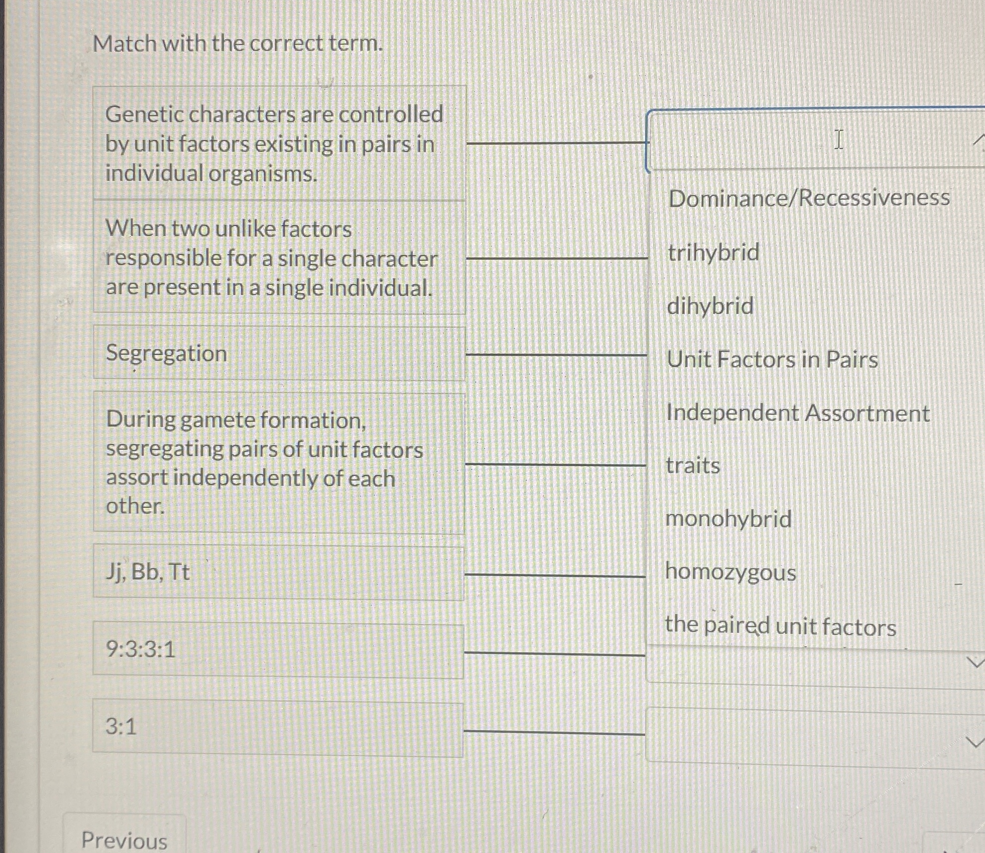 Solved Match with the correct term.Genetic characters are | Chegg.com