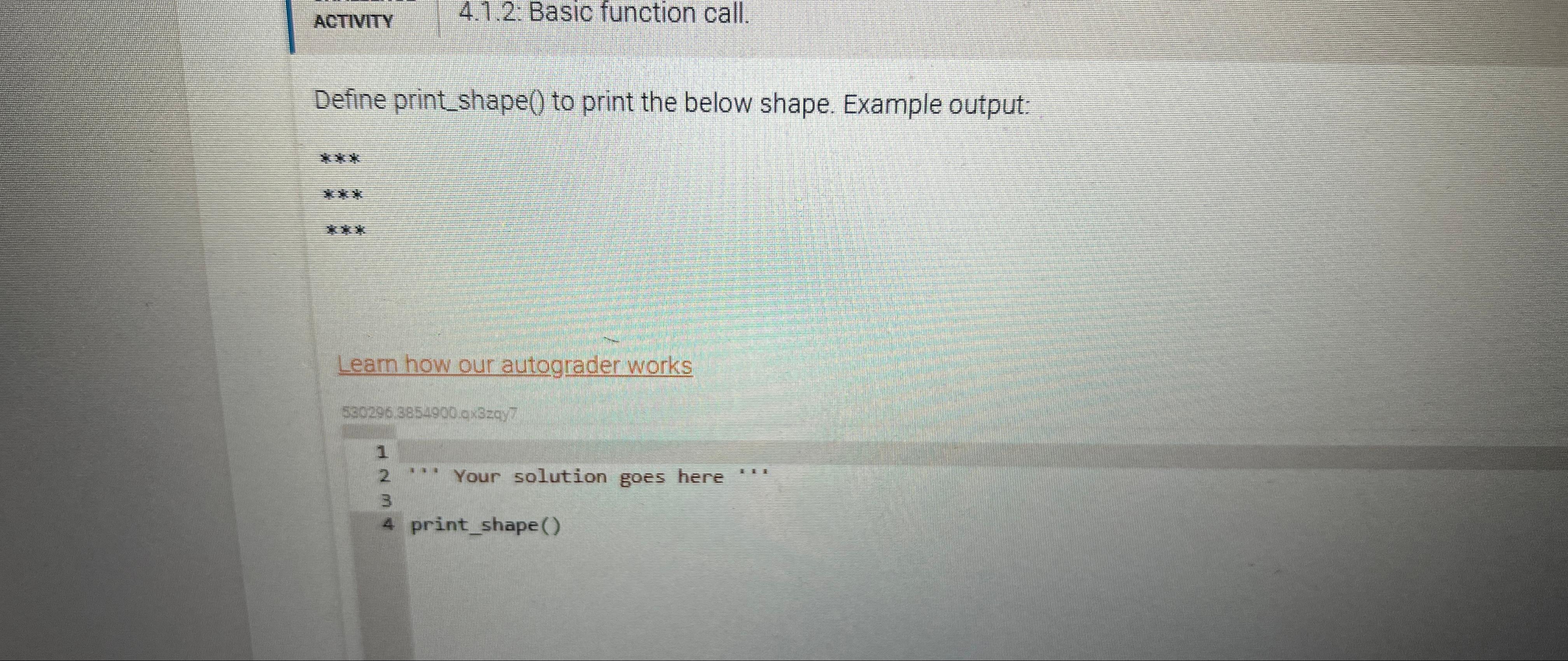 Solved Activity412 Basic Function Calldefine 