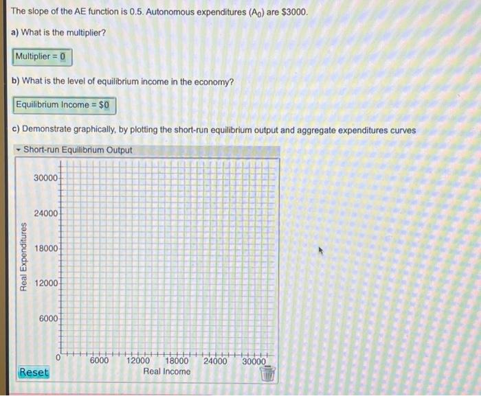 Solved The slope of the AE function is 0.5 . Autonomous | Chegg.com