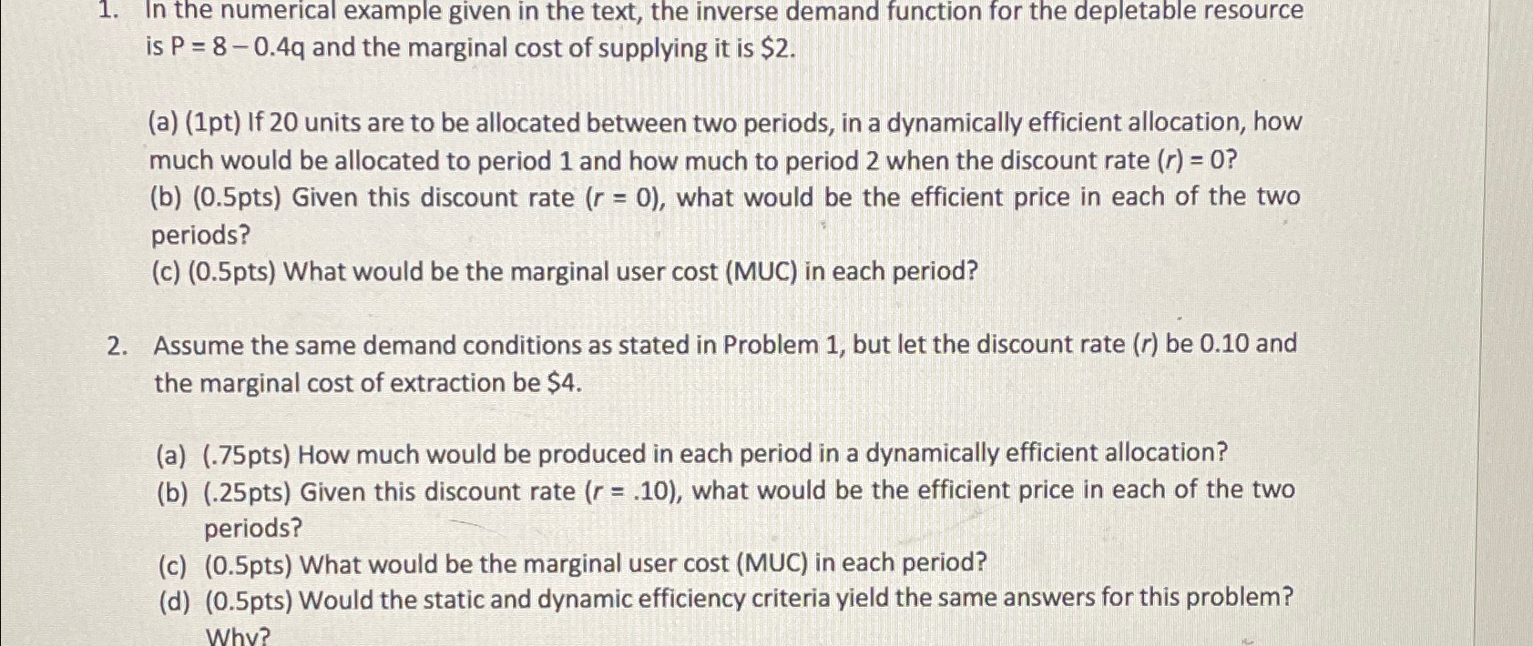 Solved In the numerical example given in the text, the | Chegg.com
