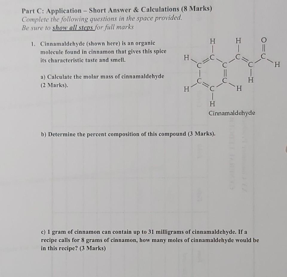 Solved Part C: Application - Short Answer \& Calculations (8 | Chegg.com Solved Part C: Application - Short Answer \& Calculations (8 | Chegg.com
