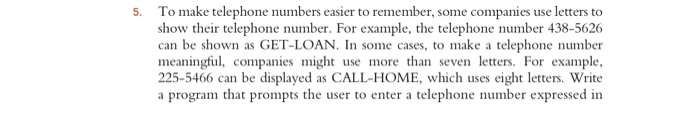 Solved 5. To make telephone numbers easier to remember, some | Chegg.com