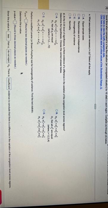 Solved Traffic Congestion (\%)A transportasion strategist | Chegg.com