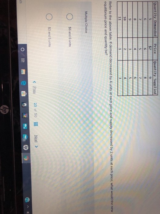 Solved Quantity Demanded 5 Price 7 6 Quantity Supplied 9 8 Chegg
