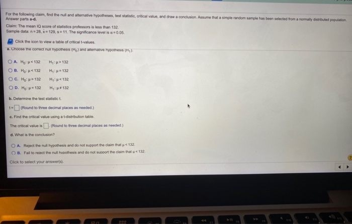 Solved For the following claim, find the null and | Chegg.com
